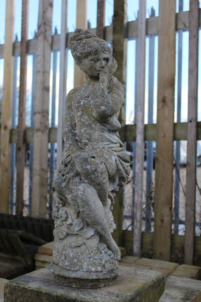 Beautifully weathered reconstituted stone statue of Greek Goddess ...