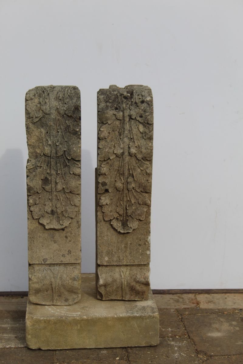 Pair of hand carved sandstone corbels - Vale Vintage | Architectural ...