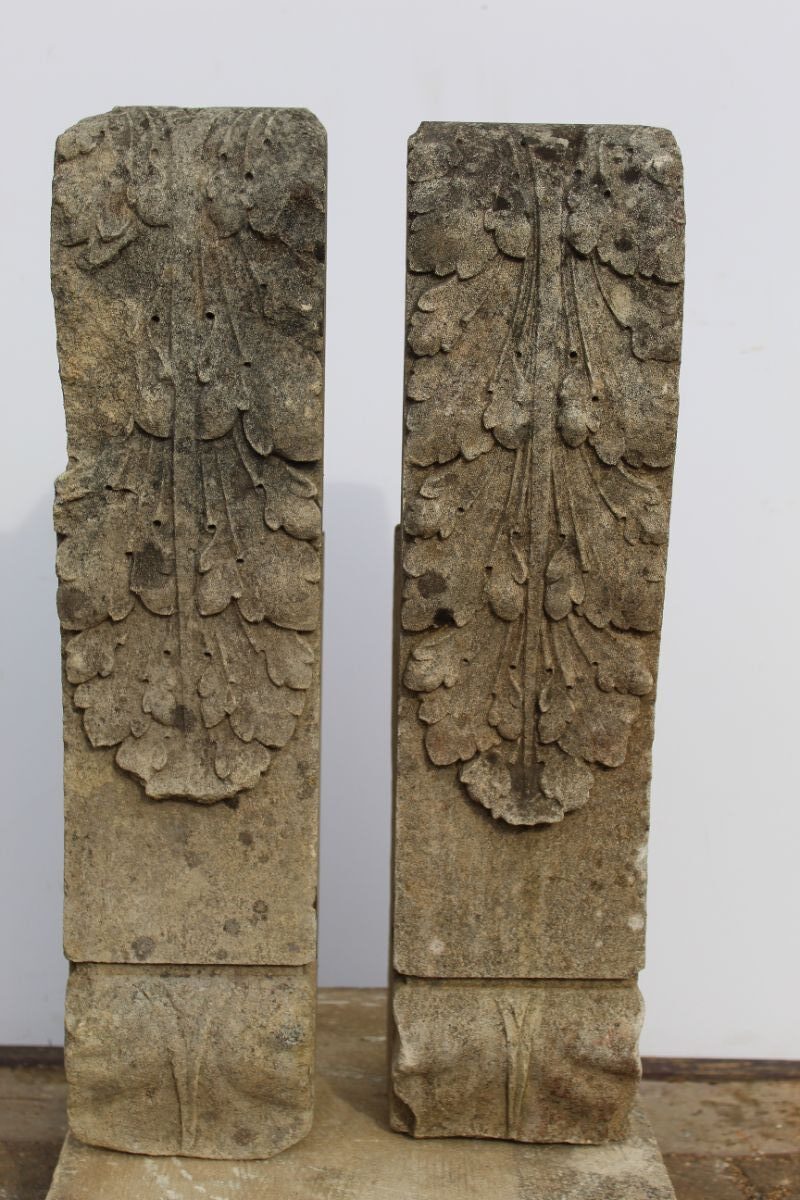 Pair of hand carved sandstone corbels - Vale Vintage | Architectural ...
